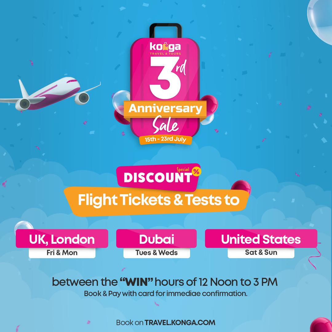 KONGA TRAVEL TURNS 3, ROLLS OUT AMAZING FLIGHT DEALS